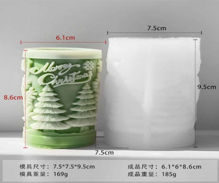 Christmas Cylinder Mould XMAS08 – Wick and Pour