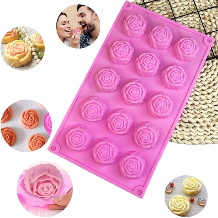 15 Cavity Rose Mould CM170 – Wick and Pour
